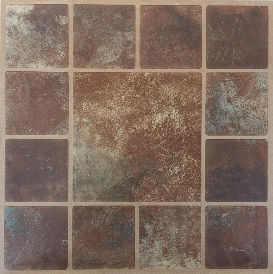 Samolepicí podlahové PVC čtverce hnědá drobná dlažba (30,4 x 30,4 cm ...